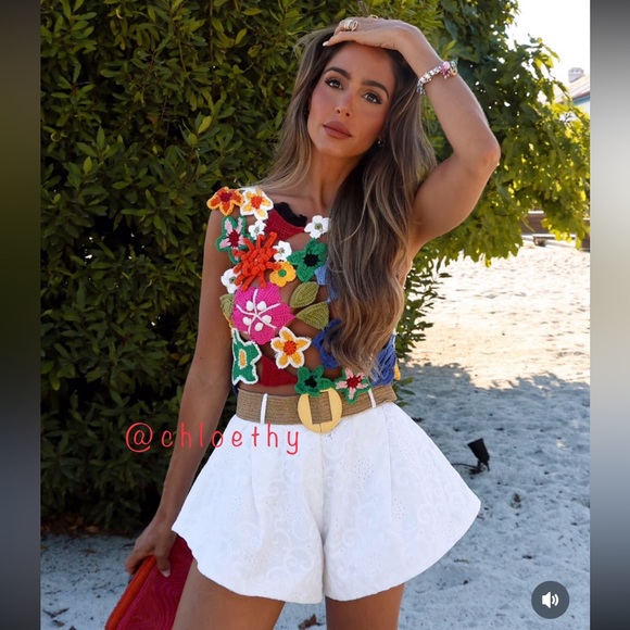 Zara | Tops | Zara Floral Crochet Crop Top | Poshmark